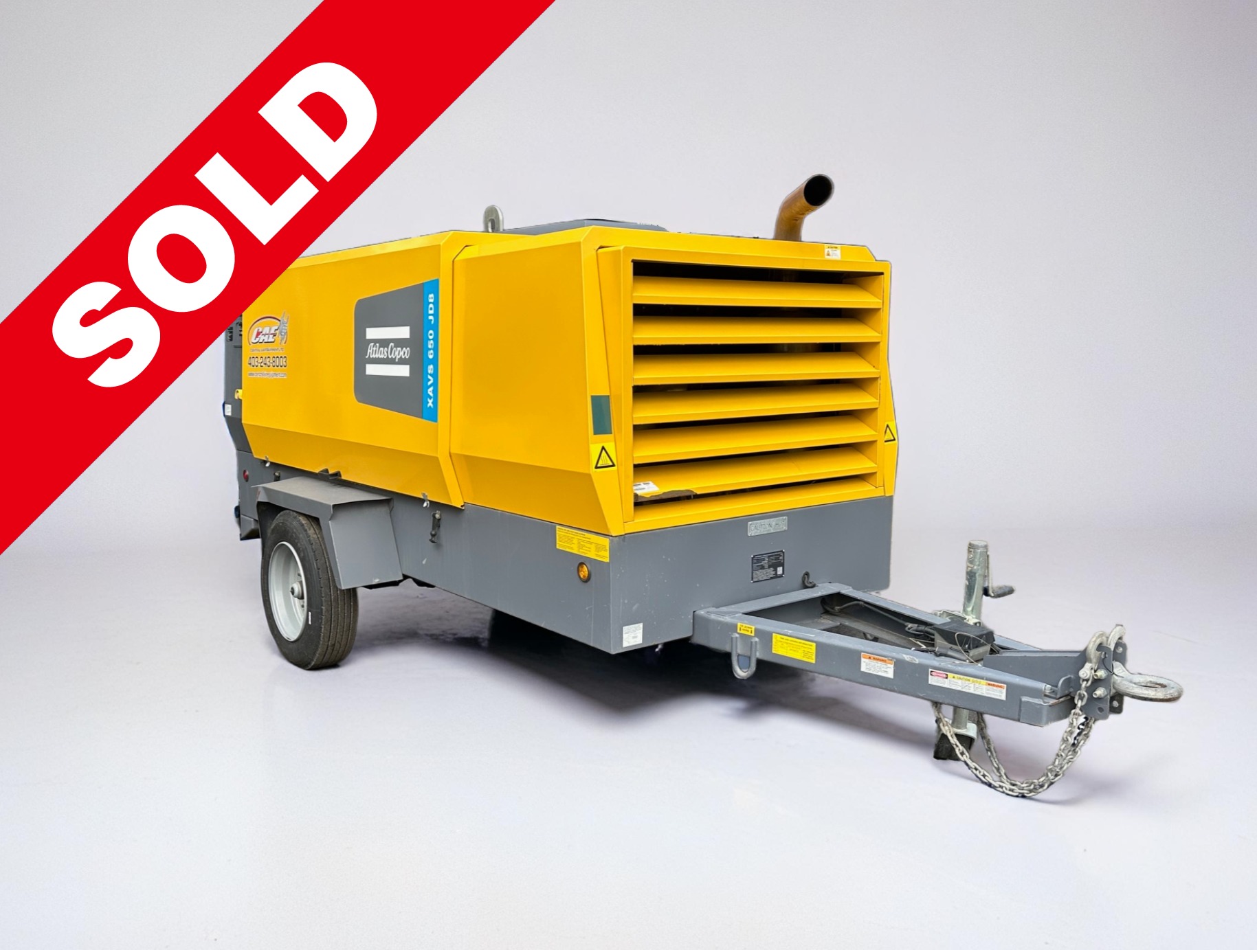 C-1356 ATLAS COPCO XAVS 650 HIGH PRESSURE DIESEL COMPRESSOR - Central ...