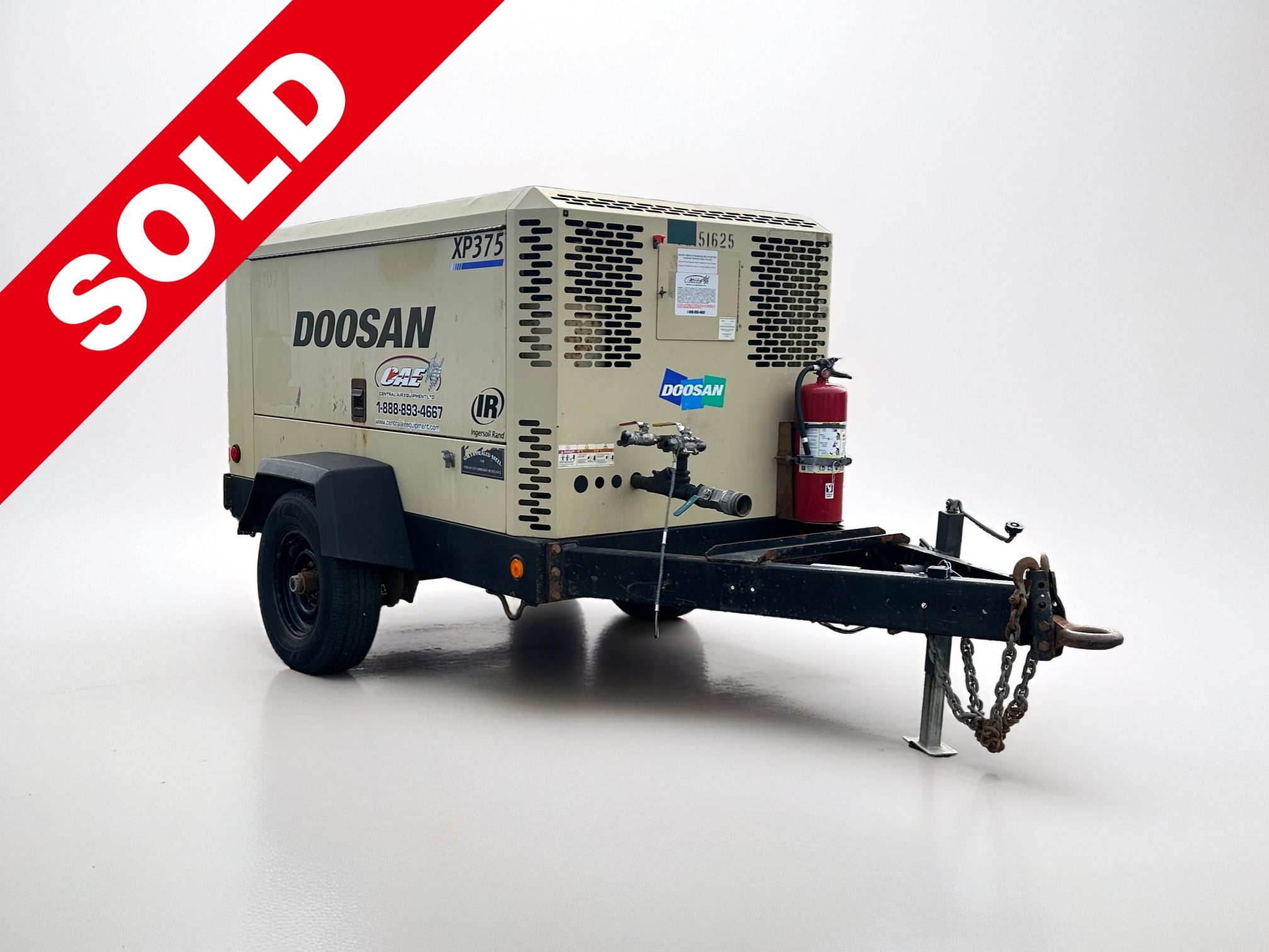 C-1357 DOOSAN XP375 DIESEL COMPRESSOR - Central Air Equipment