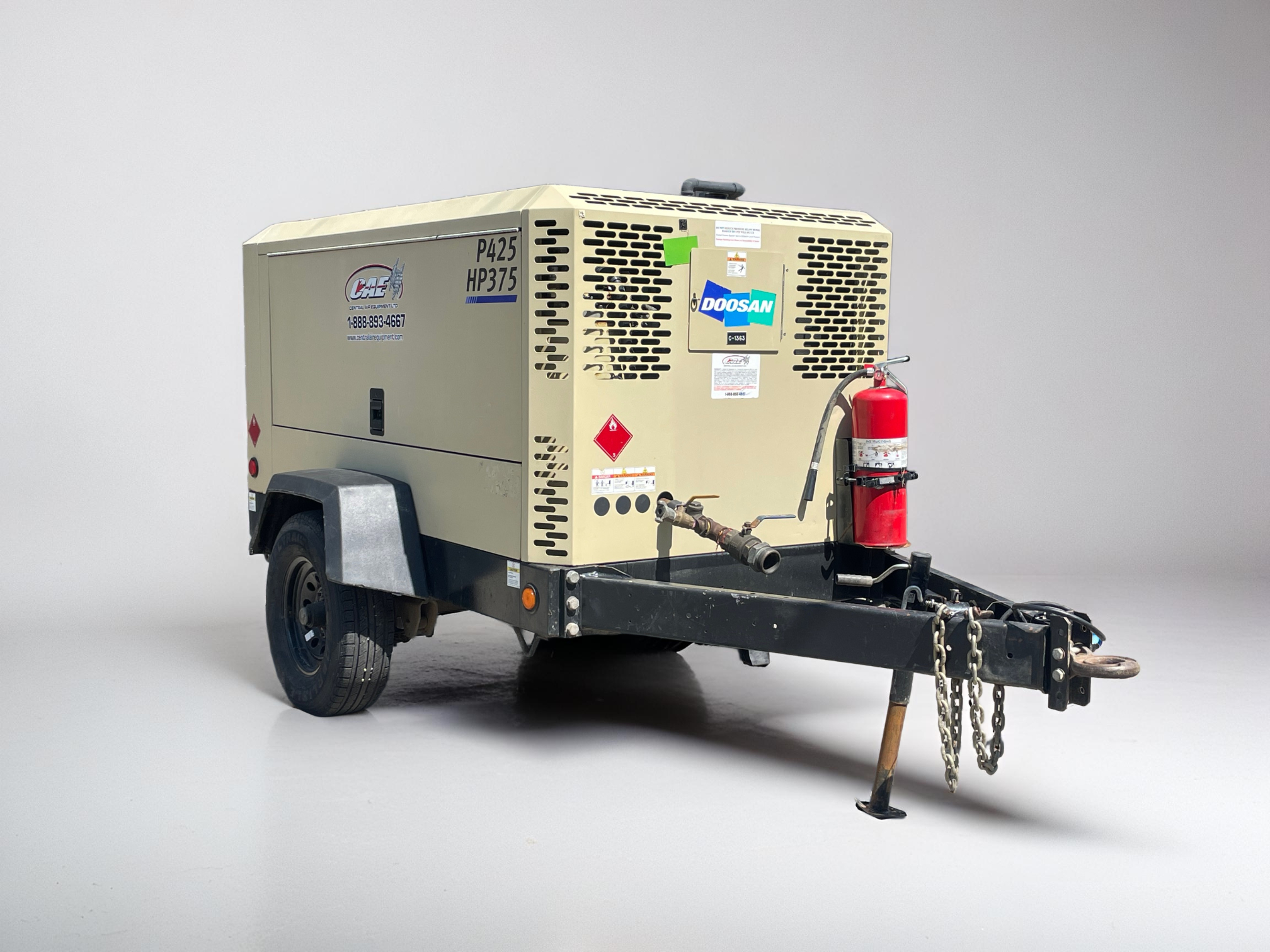 C-1364 DOOSAN P425 / XP375 DIESEL COMPRESSOR - Central Air Equipment