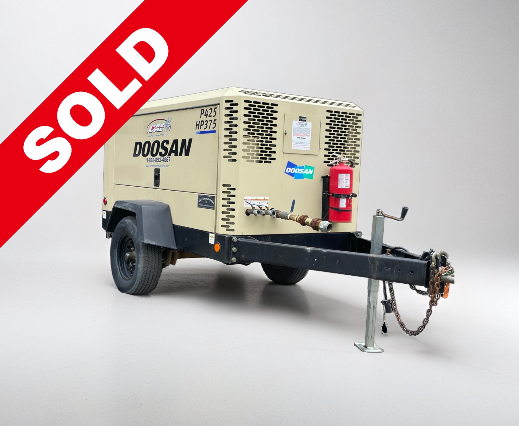 C-1363 DOOSAN P425 / XP375 DIESEL COMPRESSOR - Central Air Equipment